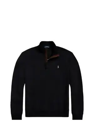 Polo Ralph Lauren Logo-embroidered Quarter-zip Sweater - Black