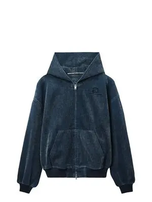 Alexander Wang Alexander Wang Brushed Denim Oversized Hoodie Blue