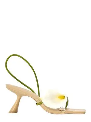 Cult Gaia High-heeled Sandals With Floral Detail - Nude