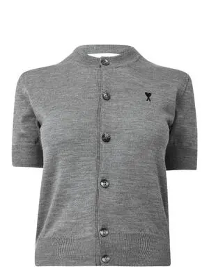 AMI AMI Short Sleeve Knit Cardigan