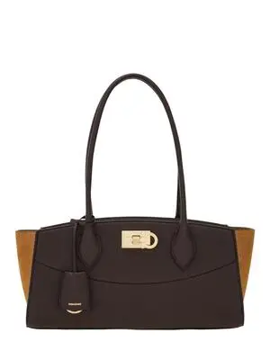 FERRAGAMO Dual-handle Shoulder Bag - Black