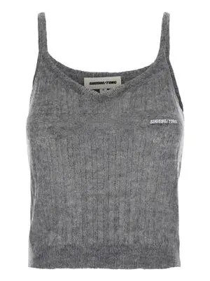 SHUSHU/TONG Knitted Cami Top - Grey
