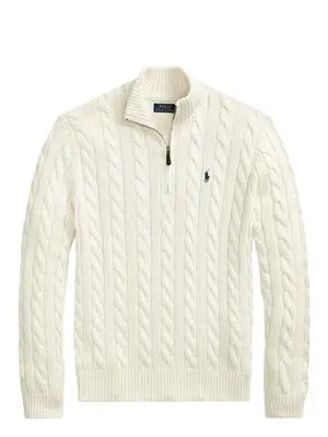 Polo Ralph Lauren Cable-knit Quarter-zip Sweater - No