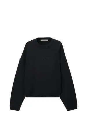 Alexander Wang Logo Print Oversized Crewneck Sweatshirt - Black