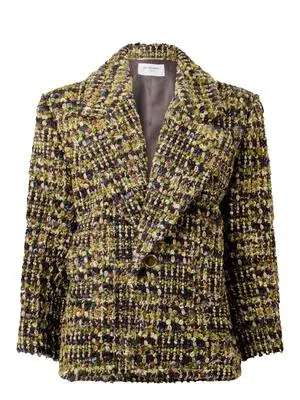 Saint Laurent Tweed Short Jacket - Black