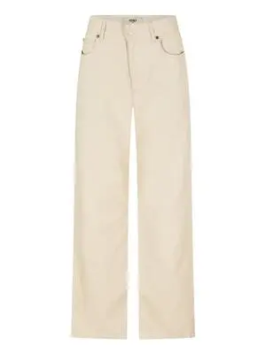 Fendi High-waisted Straight-leg Trousers - Nude