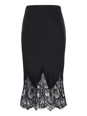 NORMA KAMALI NORMA KAMALI Lace-Trim Midi Skirt