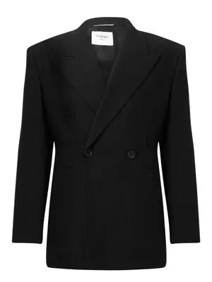 Saint Laurent Double Breasted Coat - Grey