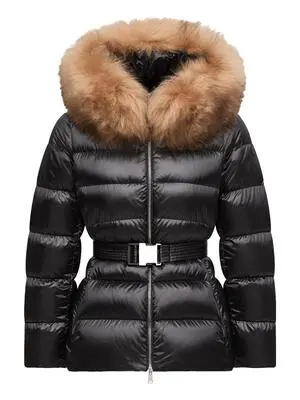 Moncler Cupidones Shearling-trimmed Short Down Jacket - Black/beige