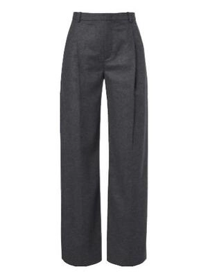 Vince Vince Wool-Blend Flannel Wide-Leg Pants No