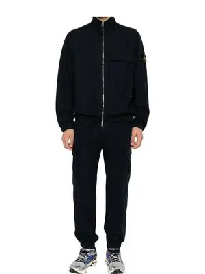 Stone Island Logo Patch Cargo Pants - Blue