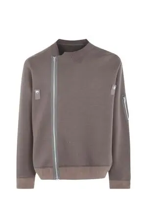 Sacai Zip-detail Sweatshirt - Brown