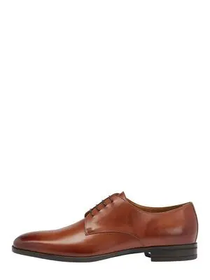 Hugo Boss Polished Leather Derby Shoes - Red