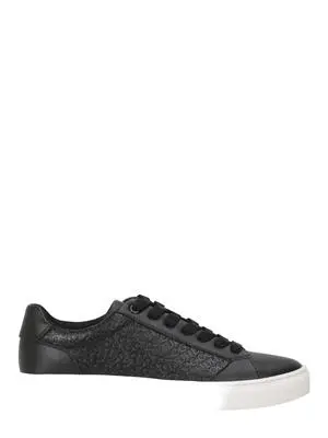 Hugo Boss Embossed Leather Low Top Sneakers - Black