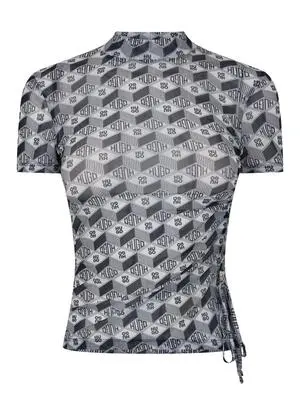 HUGO BOSS HUGO BOSS Allover Geometric Print Mock Neck Top