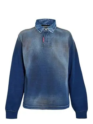 Dsquared2 Longsleeve Denim Polo Shirt - Blue