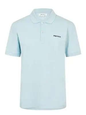 Alexander McQueen Casual Polo Shirt With Embroidered Logo - Blue