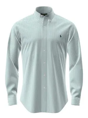 Polo Ralph Lauren All Fit Striped Stretch Poplin Shirt - Green