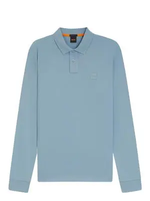 Hugo Boss Collared Longsleeve Polo Shirt - Blue