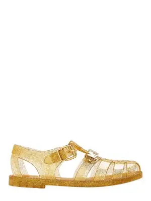Moschino Glitter Flat Sandals - Red