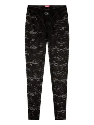 DIESEL® Camouflage-print High-rise Leggings - Black