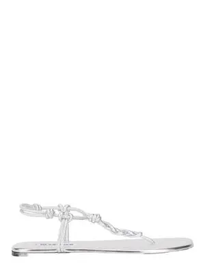 JIL SANDER JIL SANDER Knotted Strap Flat Sandals Silver