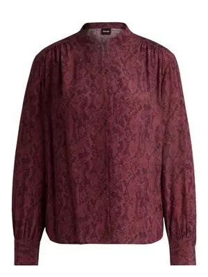 Hugo Boss Standcollar Snakeprint Top - Red