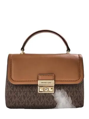 MICHAEL KORS Michael Michael Kors Monogrammed Top Handle Bag With Gold Tone Hardware