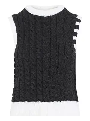 Thom Browne Sleeveless Ribbed Vest - Dark Grey