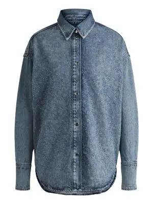 Hugo Boss Embellished Denim Long Sleeve Shirt - Blue