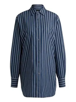 Hugo Boss Vertical Stripe Long-sleeve Shirt - Blue