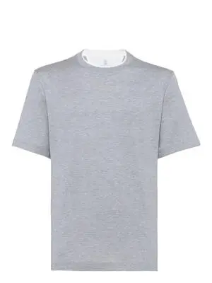 Brunello Cucinelli Lightweight Jersey Crewneck T-shirt - Medium Gray
