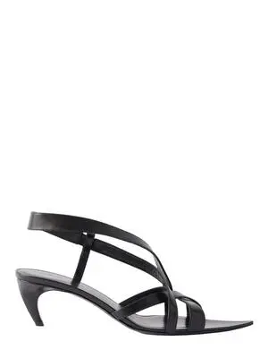 Khaite Sadie 55 Leather Sandals - Black
