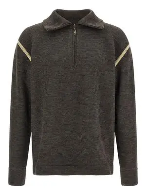 MAISON MARGIELA Elbow Patch Quarter-zip Sweater - Grey