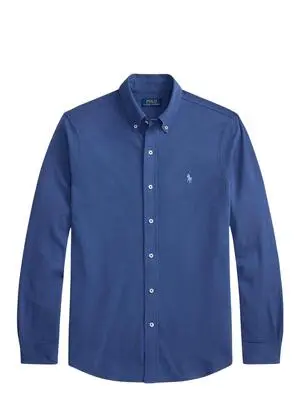 Polo Ralph Lauren Logo Embroidered Curved Hem Shirt - Blue