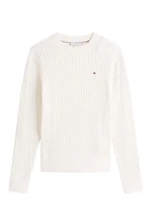 Tommy Hilfiger Cableknit Crewneck Sweater - White
