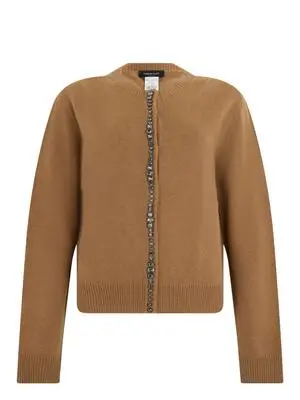 Fabiana Filippi Long-sleeved Zip-up Knit Jacket - Camel