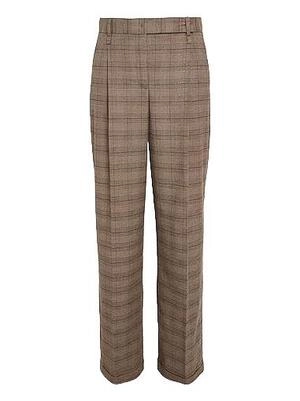 MAXCO. MAX&Co. High-Waisted Plaid Loose Suit Trousers