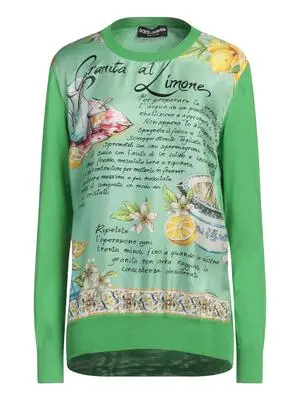 Dolce & Gabbana Dolce & Gabbana Multicolor Printed Long Sleeve Knit Top Green