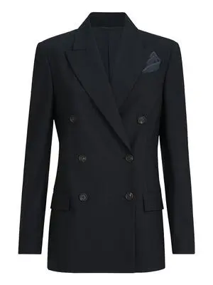 Brunello Cucinelli Wool-blend Double-breasted Jacket - Black
