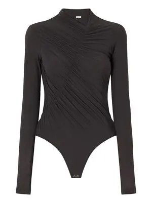 AGOLDE Agolde Lupin Gathered Stretch Bodysuit Gray