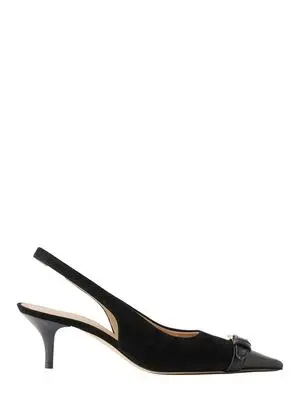 JW Anderson Buckled Suede Slingback Pumps - Black