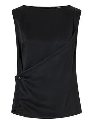 LANVIN Satin Wrap Top - Black