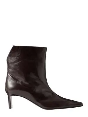 Khaite Ona 55 Leather Ankle Boots - Brown