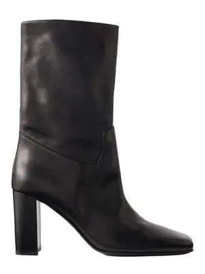 Khaite Petra 55 Leather Ankle Boots - Black