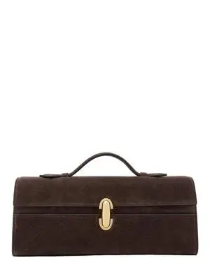 Savette Slim Symmetry Suede Pochette - Brown