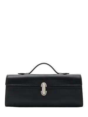 Savette Slim Symmetry Leather Pochette - Black