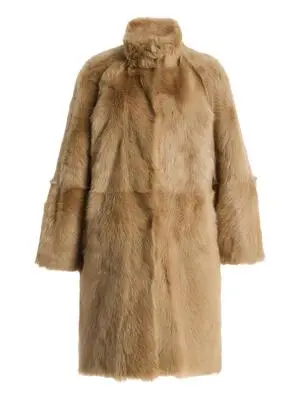 Nour Hammour Blaise Shearling Coat - Neutral