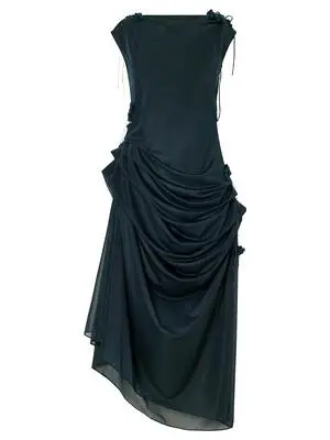 PAULINE DUJANCOURT Najia Asymmetric Jersey Midi Dress - Green