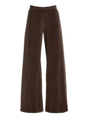 SUZIE KONDI Zephyra Velour Straight-Leg Pants